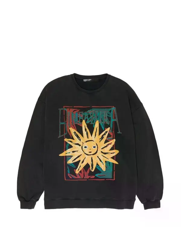 Bimba Y Lola Sweatshirt Logo Sun Preto-lavado - Black
