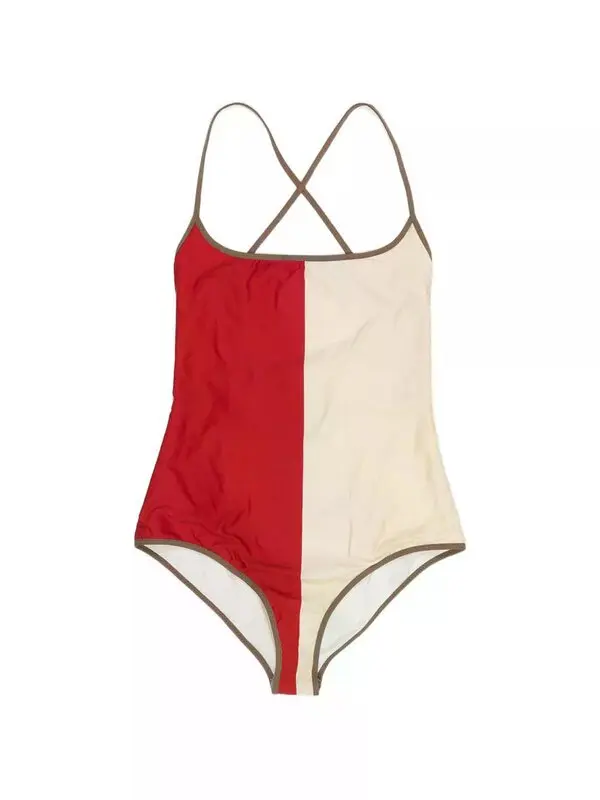 Bimba Y Lola Two-tone Swimsuit With Contrast Piping - Red