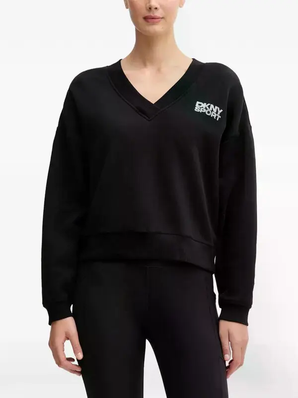 Dkny V-neck Logo-print Sweatshirt