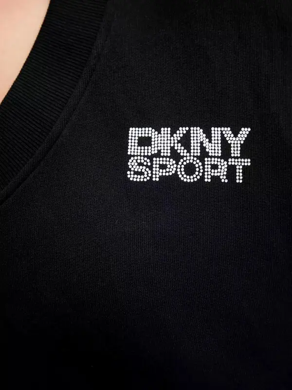 Dkny V-neck Logo-print Sweatshirt