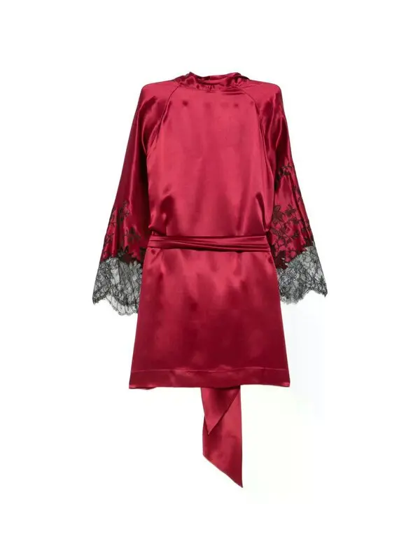 Carine Gilson Lace-trim Silk Kimono
