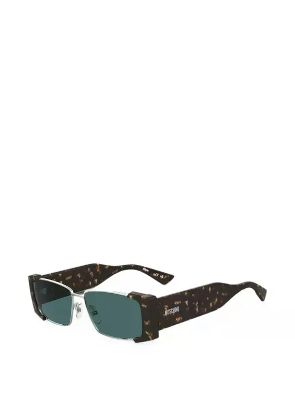 Moschino Tortoiseshell-effect Rectangle-frame Sunglasses