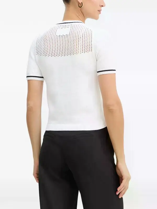 Iceberg Contrast Trim Open T-shirt - White
