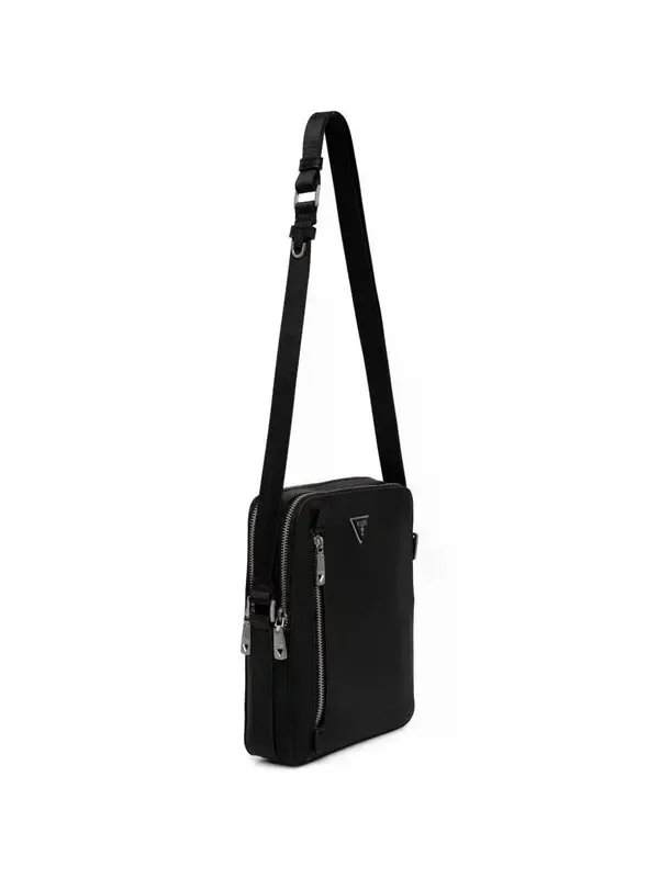 Guess Logo Plaque Saffiano-effect Crossbody Bag
