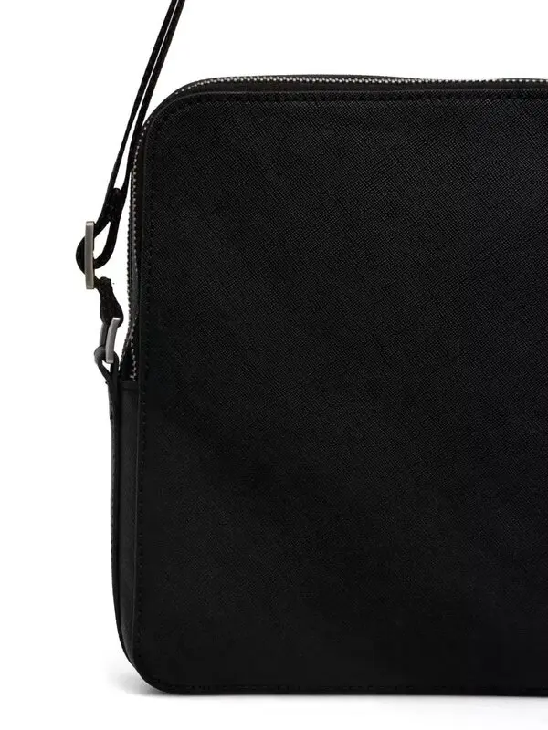 Guess Logo Plaque Saffiano-effect Crossbody Bag