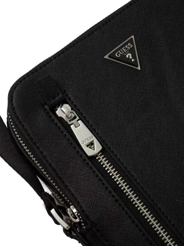 Guess Logo Plaque Saffiano-effect Crossbody Bag