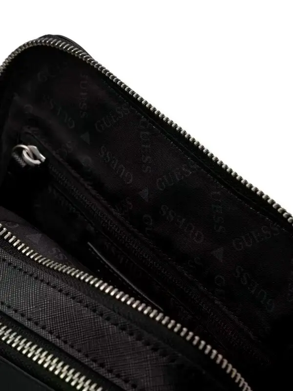 Guess Logo Plaque Saffiano-effect Crossbody Bag