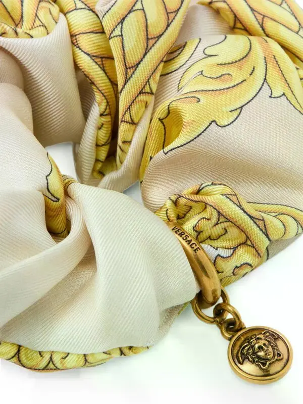 Versace Barocco-print Medusa-pendant Scrunchie