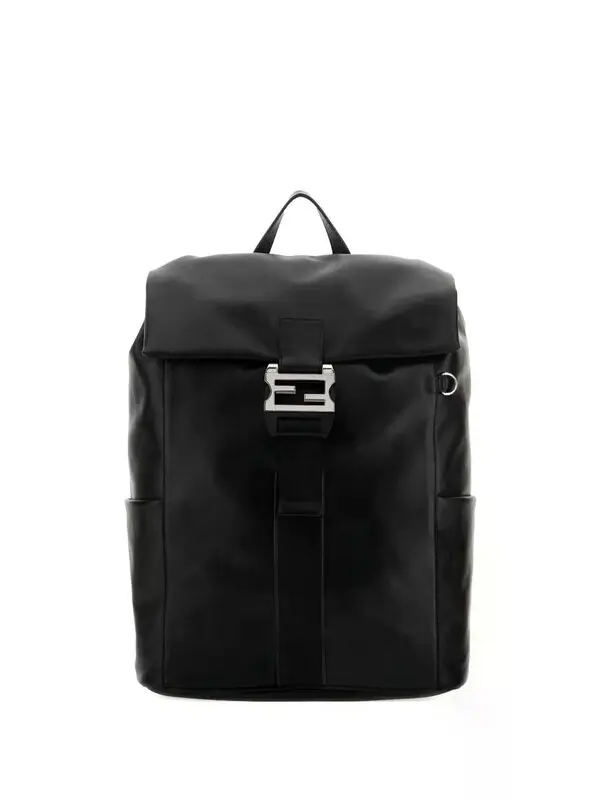 Fendi Flux Buckle Leather Backpack