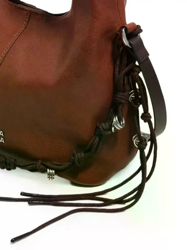 Bimba Y Lola Small Dark-tan-leather Paper Bag