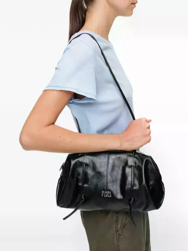 Bimba Y Lola Leather Shoulder Bag - Black