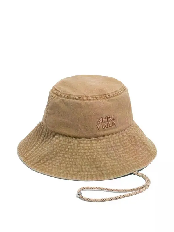 Bimba Y Lola Camel Washed Cotton Hat - Neutrals