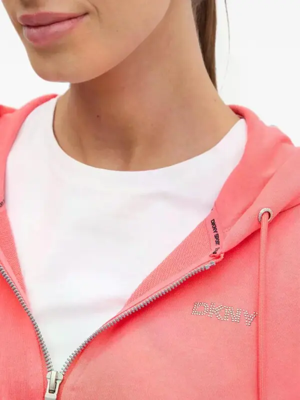Dkny Drawstring Zip-up Hoodie