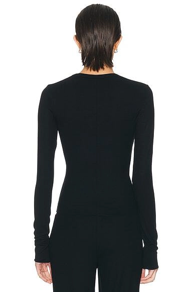 Eterne Long Sleeve V-neck Ribbed Top