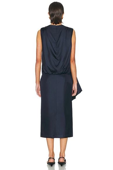 Loulou De Saison Izia Draped Cape Dress - Navy