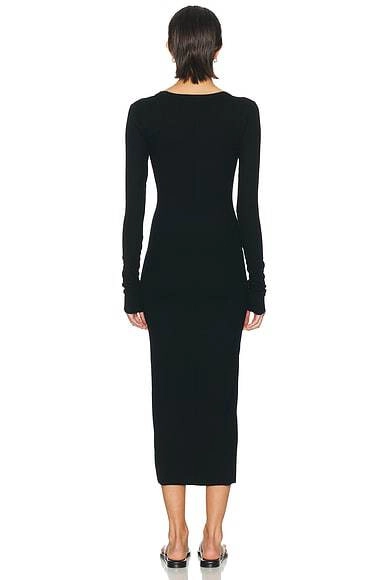 Eterne V Neck Butter Rib Midi Dress