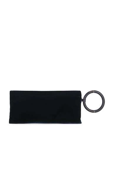 TOM FORD Velvet Nappa Leather Clutch With Wristlet Ring - Navy