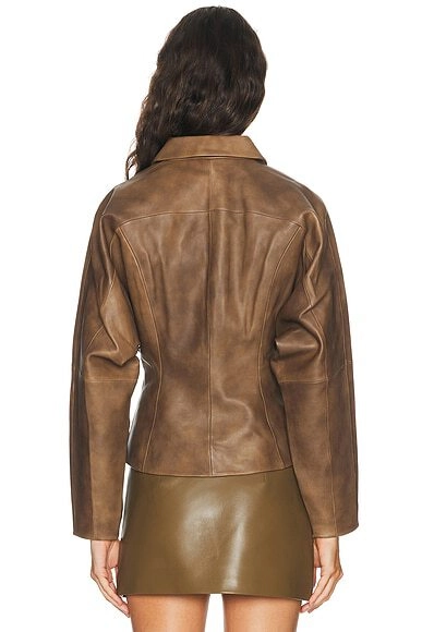 THE SEI Fitted Leather Jacket
