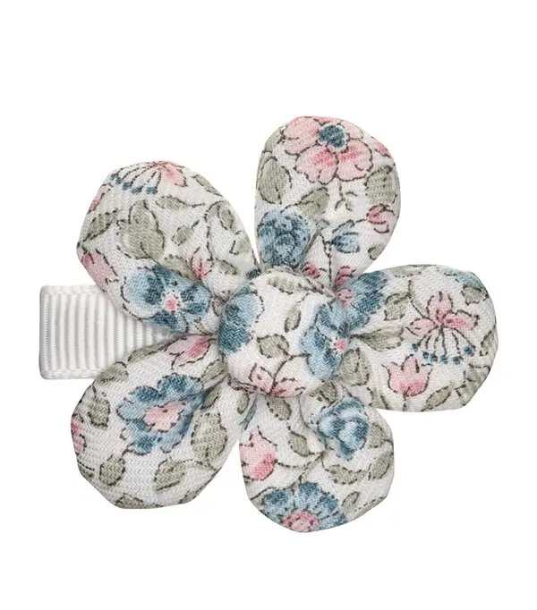 Trotters Cotton Floral Bow Hair Clip - Blue