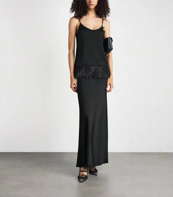 Fabiana Filippi Satin Maxi Skirt - Grey