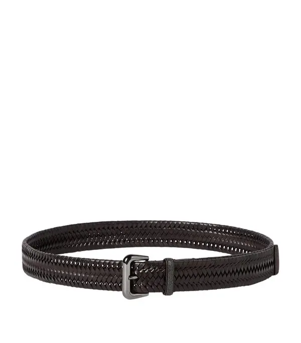 Brunello Cucinelli Leather Woven Belt
