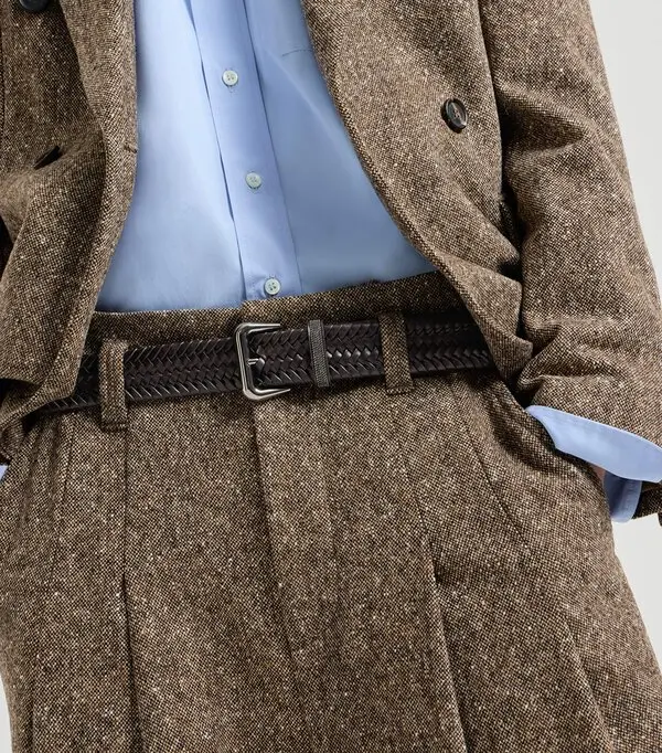 Brunello Cucinelli Leather Woven Belt