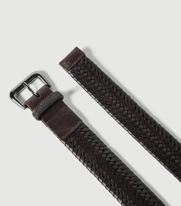 Brunello Cucinelli Leather Woven Belt