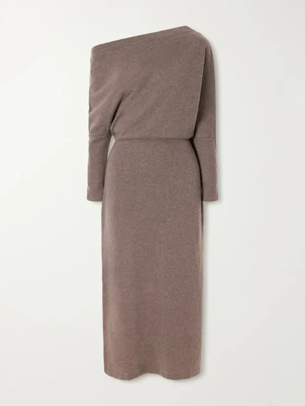 Altuzarra Kasos Asymmetric Cashmere Maxi Dress - Brown