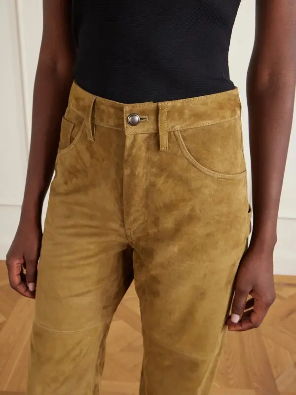 Altuzarra Mills Suede Straight-leg Pants