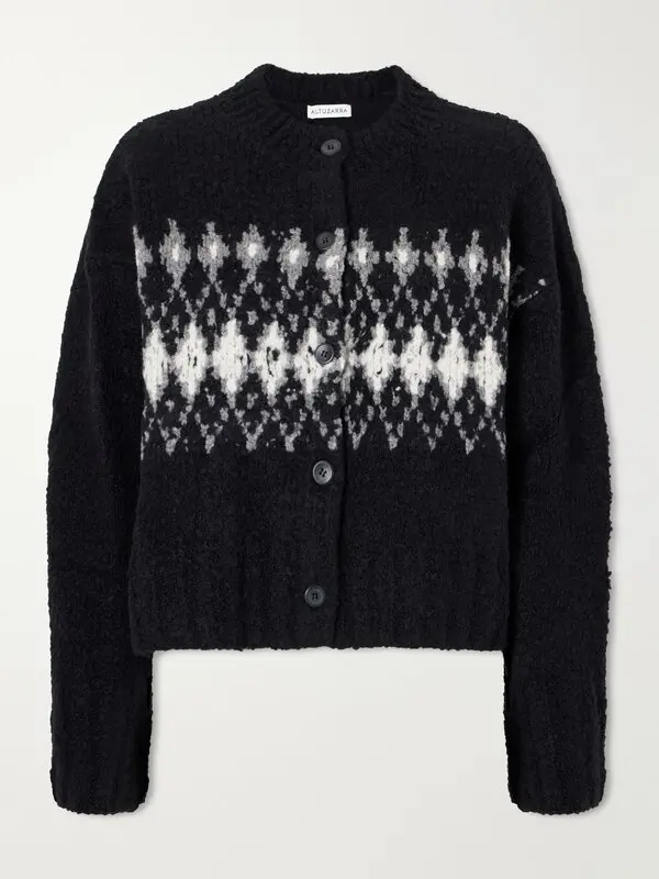 Altuzarra Haven Knitted Wool Cardigan - Black