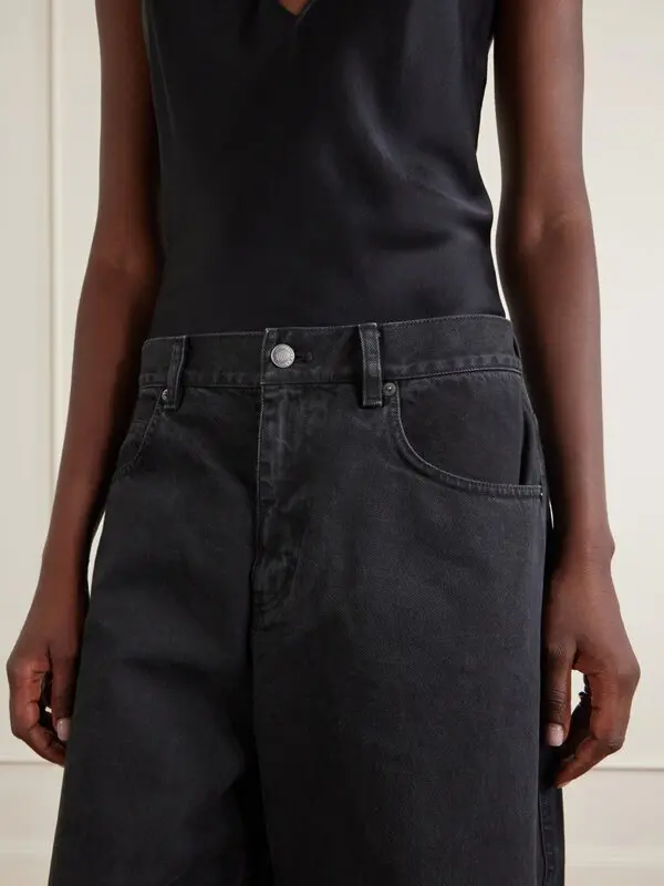 NILI LOTAN Terese Mid-rise Wide-leg Jeans - Black