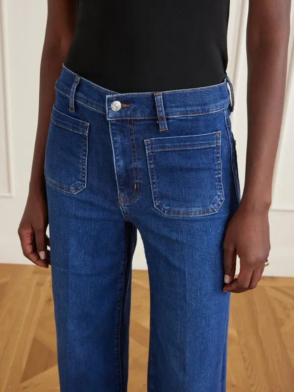 FRAME Le Slice Slim Palazzo Long High-rise Wide-leg Jeans