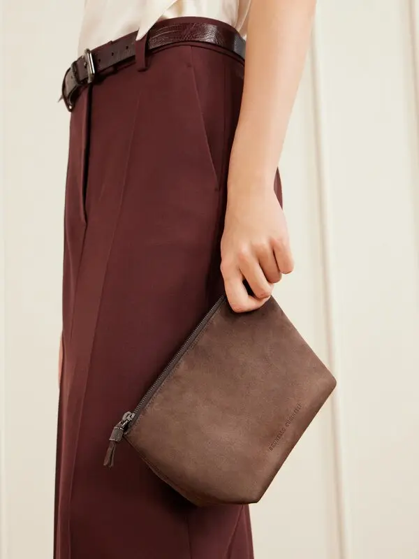 Brunello Cucinelli Suede Cosmetic Case