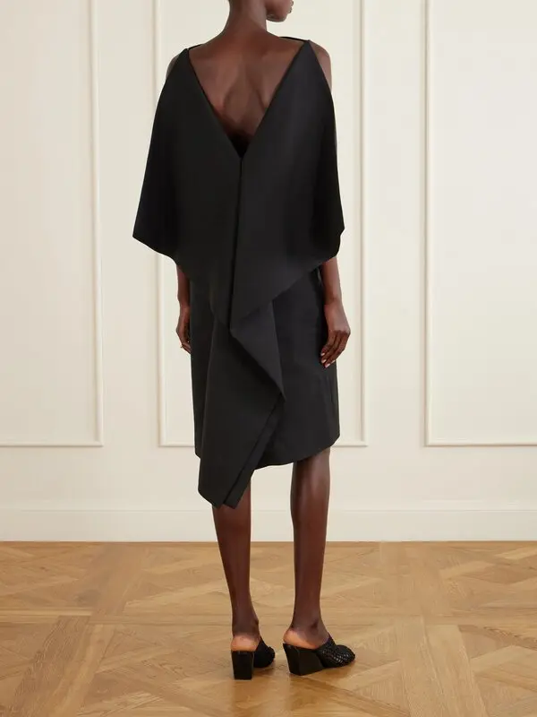JIL SANDER Open-back Silk And Wool-blend Midi Dress