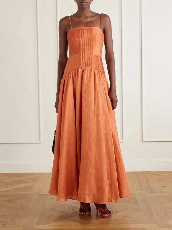 Aje Contour Gathered Lyocell-blend Maxi Dress