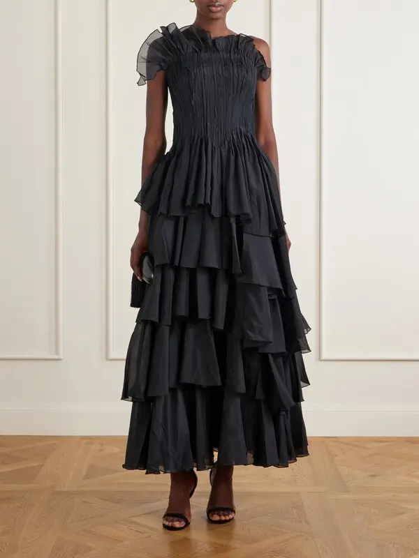 Aje Sonnet Ruffled Organza Maxi Dress
