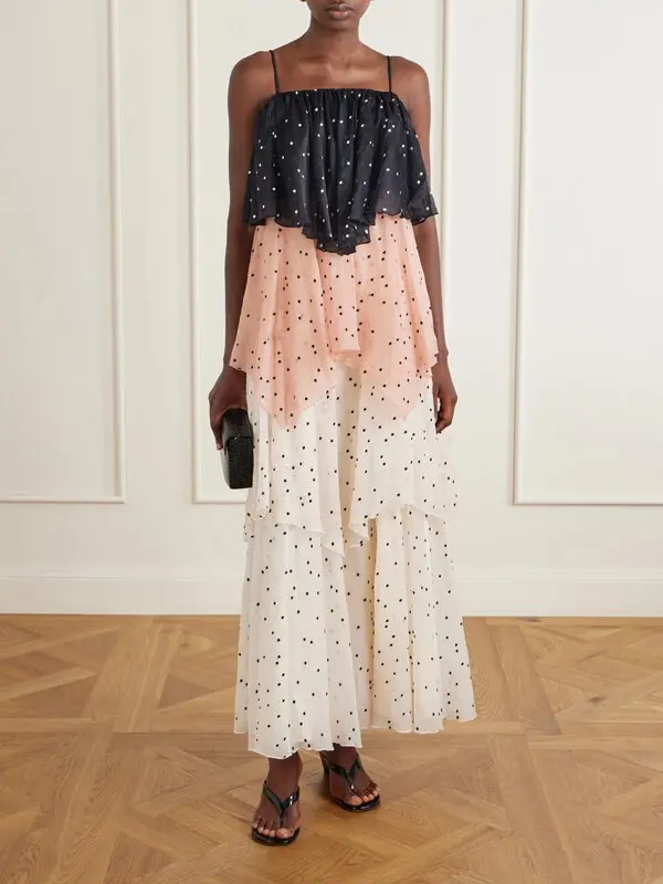 Aje Songstress Polka-dot Organza Maxi Dress