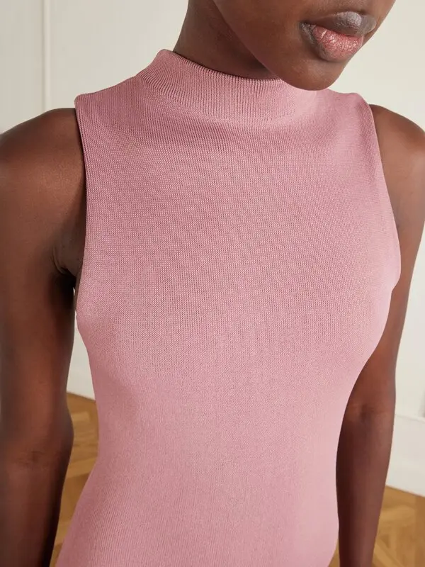 Aje Sofyr Fringe-trimmed Knit Midi Dress