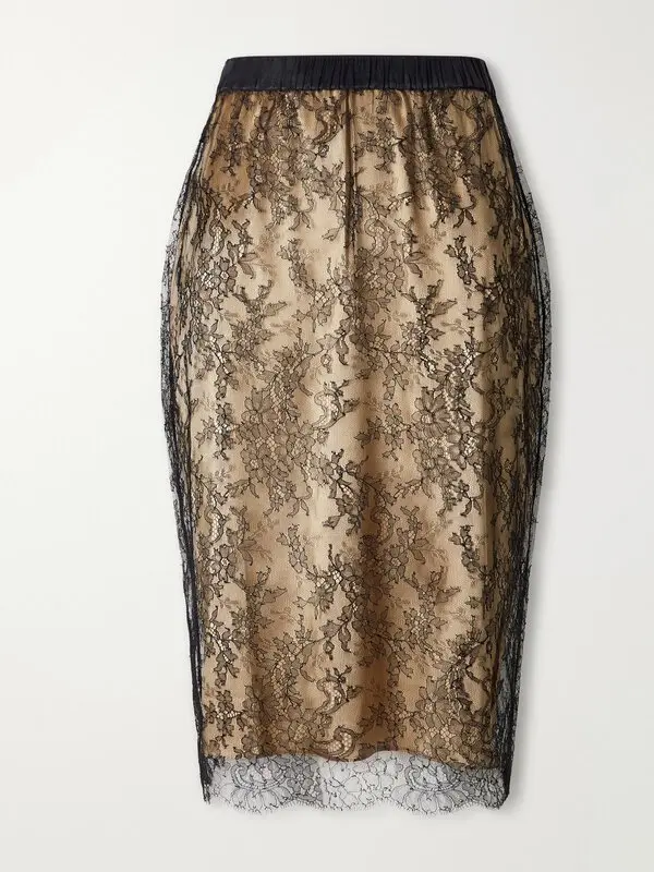 Carine Gilson Straight Lace Midi Skirt