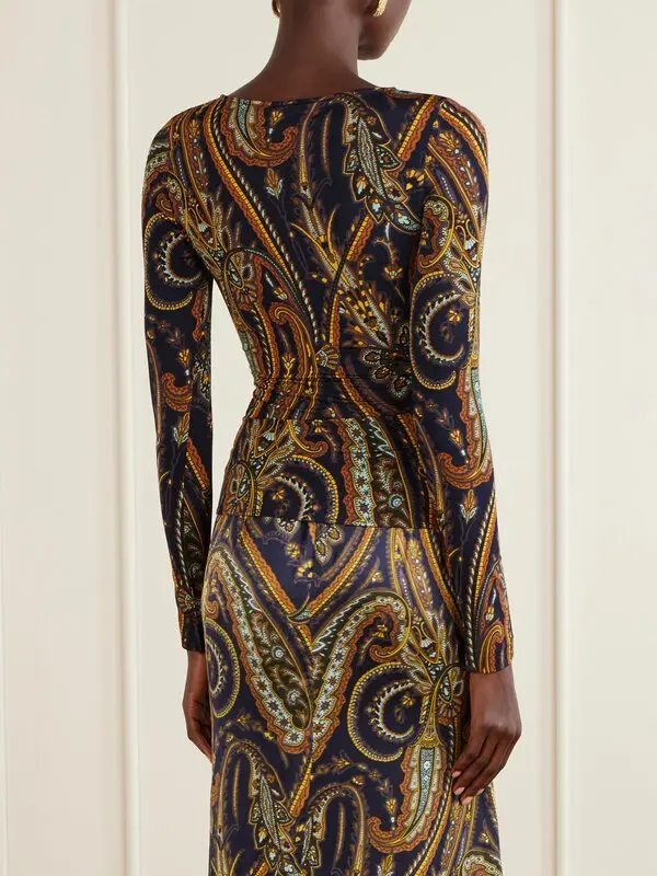 Etro Paisley-printed Jersey Blouse