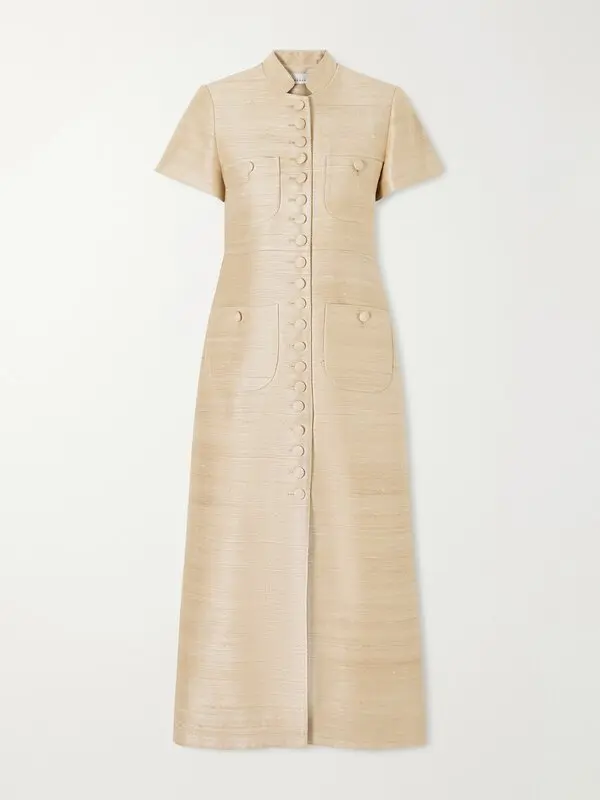 LIBEROWE Imperial Silk-blend Midi Dress - Gold