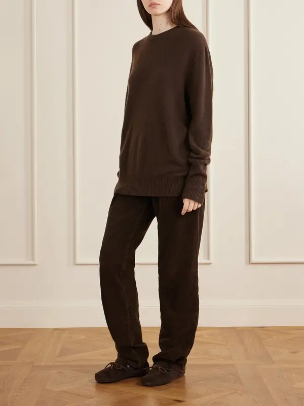 THE ROW Lucca Bow-detailed Shearling-lined Suede Loafers