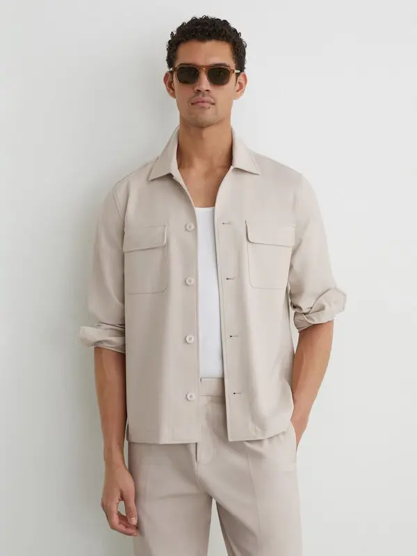 REISS Technical Regular-fit Overshirt