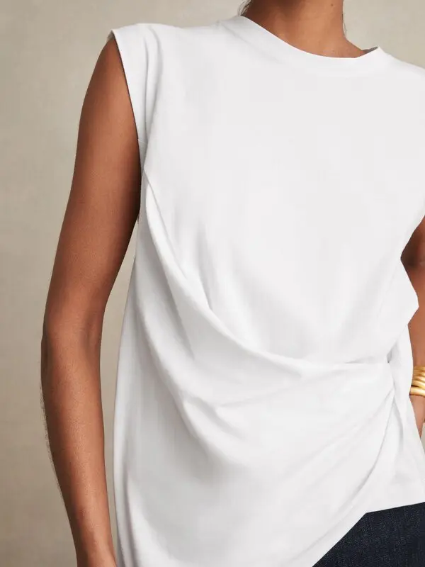 REISS Cotton Drape T-shirt