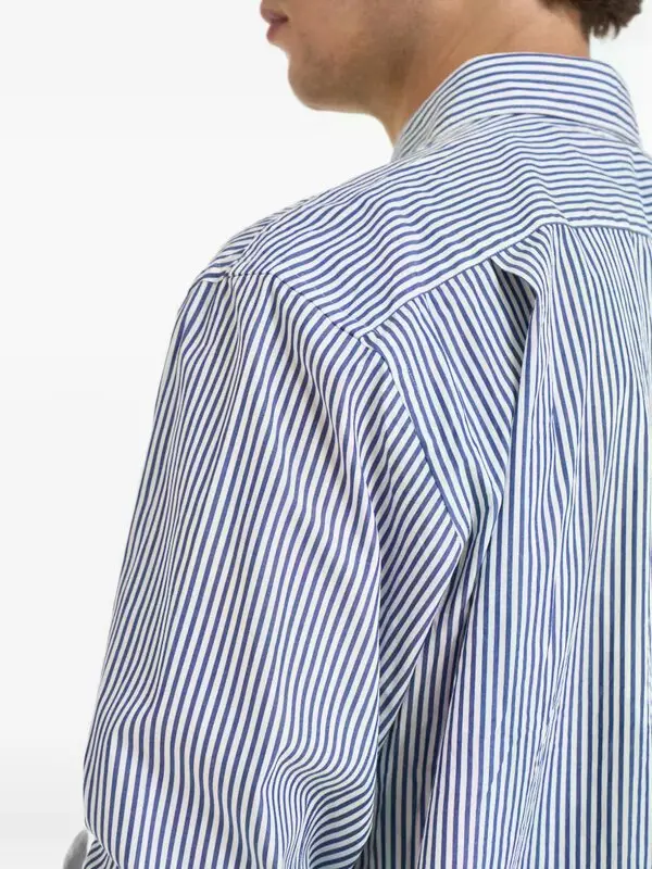 Play Comme Des Garcon Striped Heart-patch Shirt