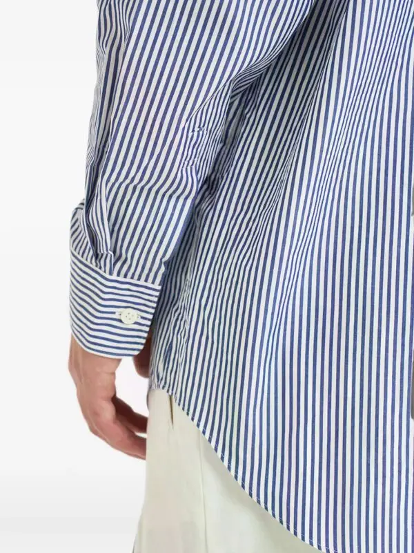 Play Comme Des Garcon Striped Heart-patch Shirt