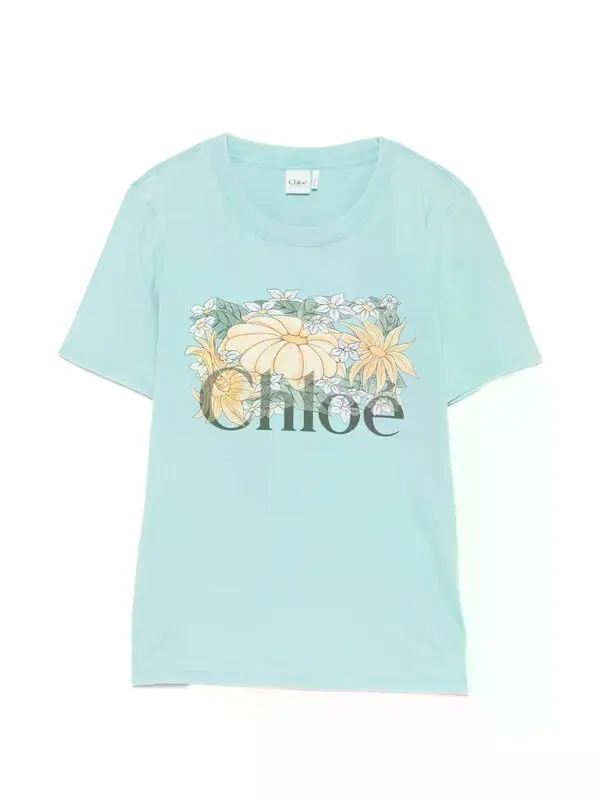 Chloé Flower-print T-shirt - Blue