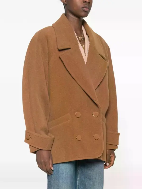 Chloé Double-breasted Herringbone Coat