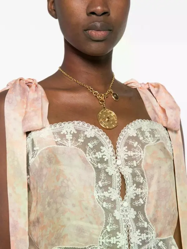 Chloé Lace-trimmed Floral-print Cropped Top - Pink