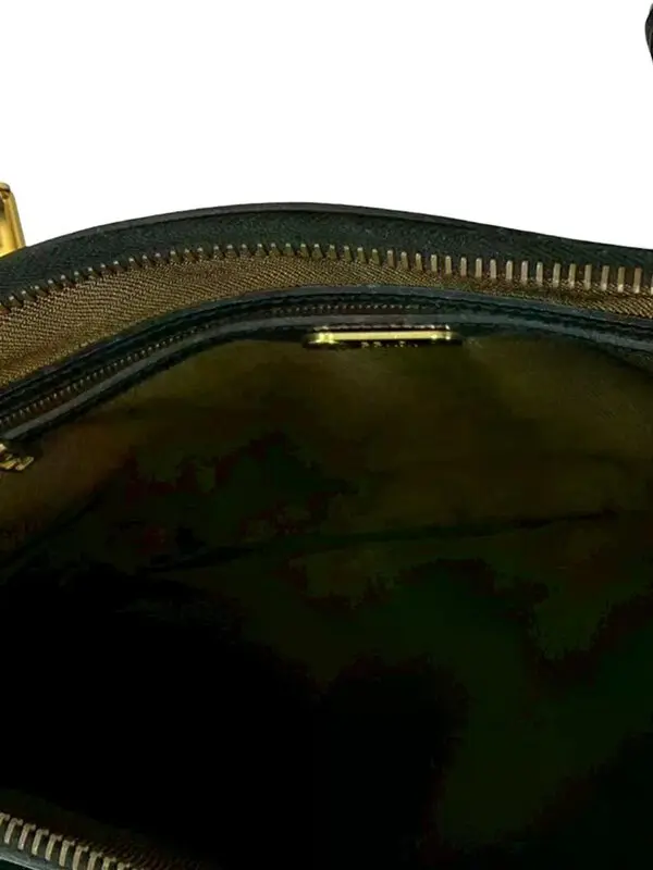 Fendi 1980-1990 Leather Handbag With Gold Tone Ff Detail